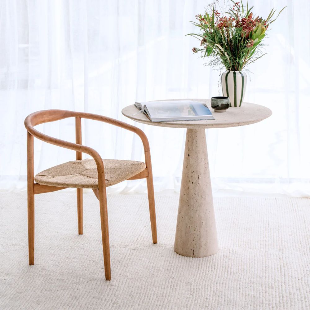 FURNIFIED Tulip Bistro Table Travertine 78cm – laboutiquedesign.is