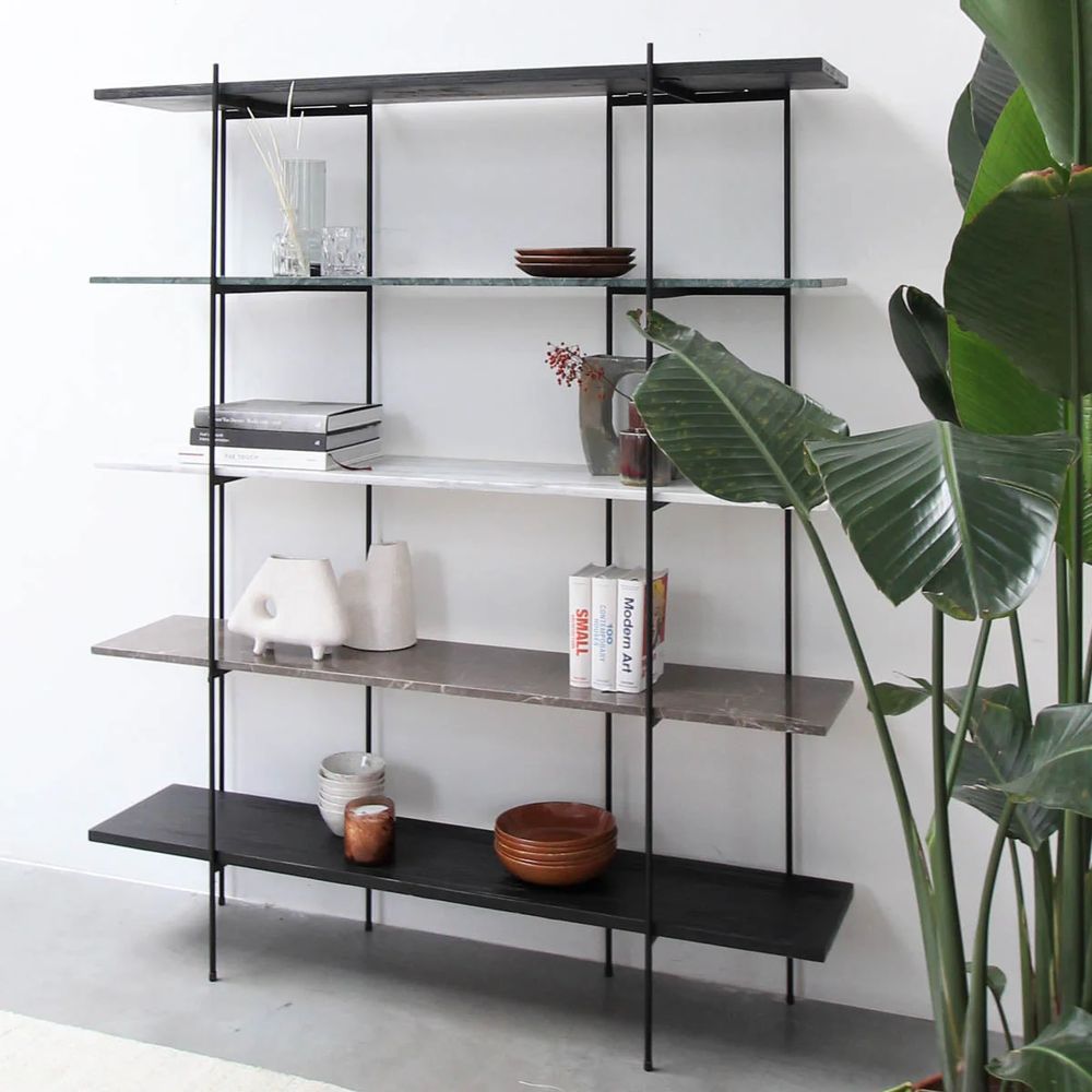 FURNIFIED Shelving Unit Paris Marble Metal 180cm – laboutiquedesign.is