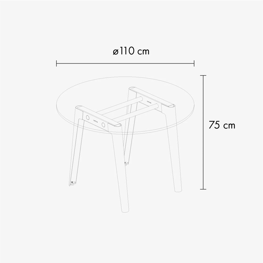 TIPTOE Round Dining Table New Modern Oak Steel Legs ø110cm ...