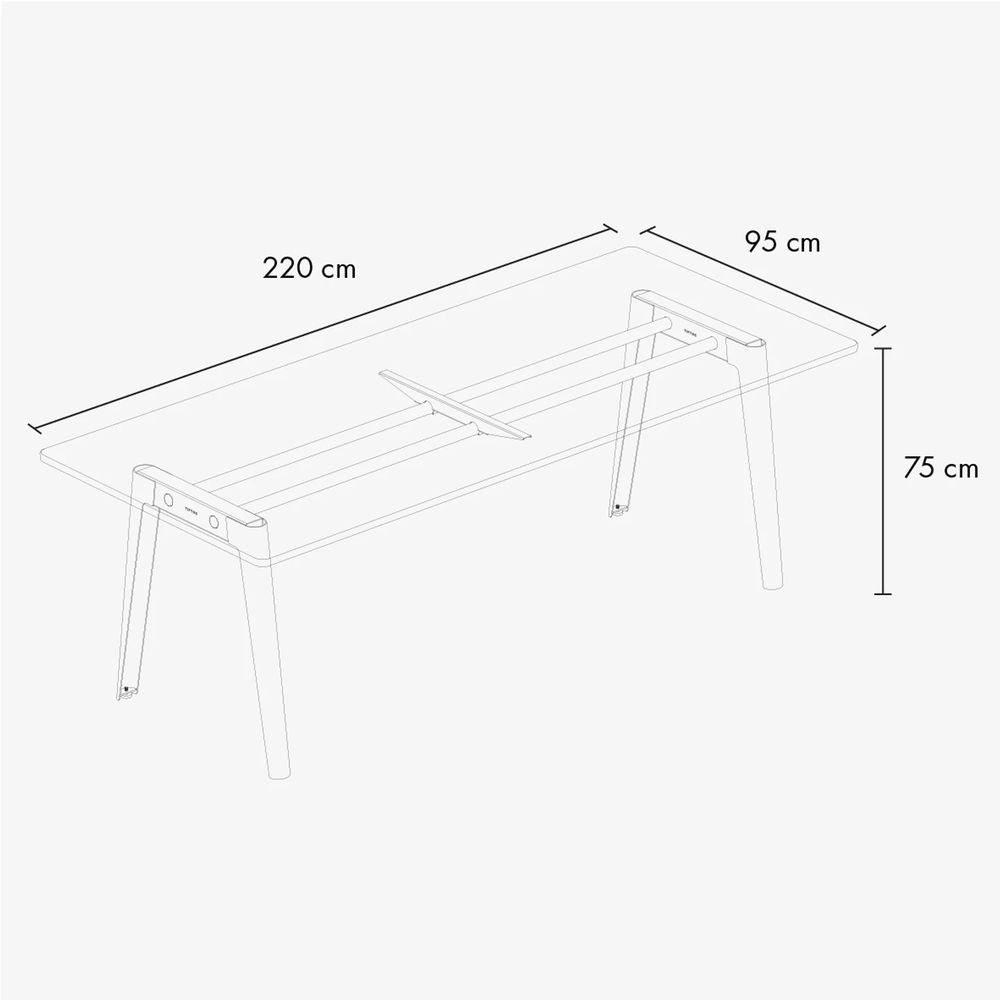 TIPTOE Dining Table New Modern Oak Steel Legs 220cm – laboutiquedesign.is